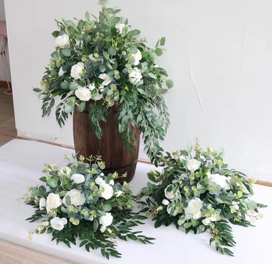 Table Centerpiece Flower Ball Eucalyptus Greenery Rose Flower Ball ...