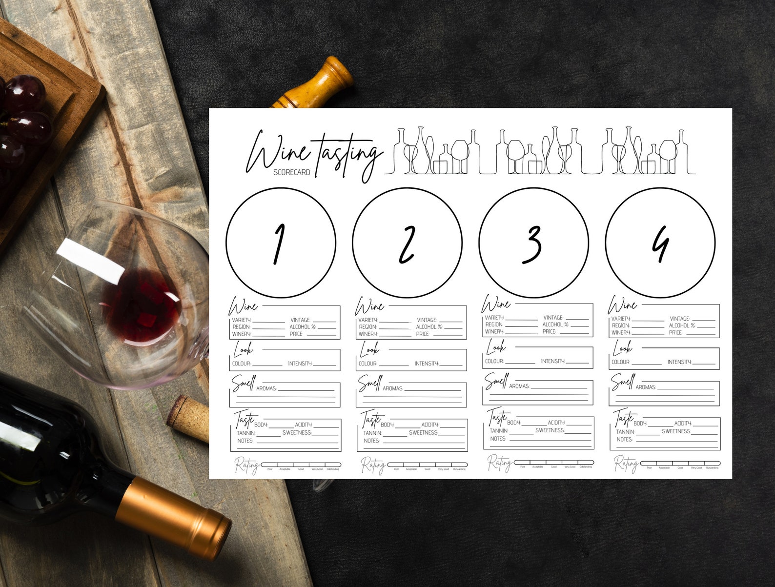 Wine Tasting Scorecard, At-home Wine Tasting, Wine Tasting, Wine ...