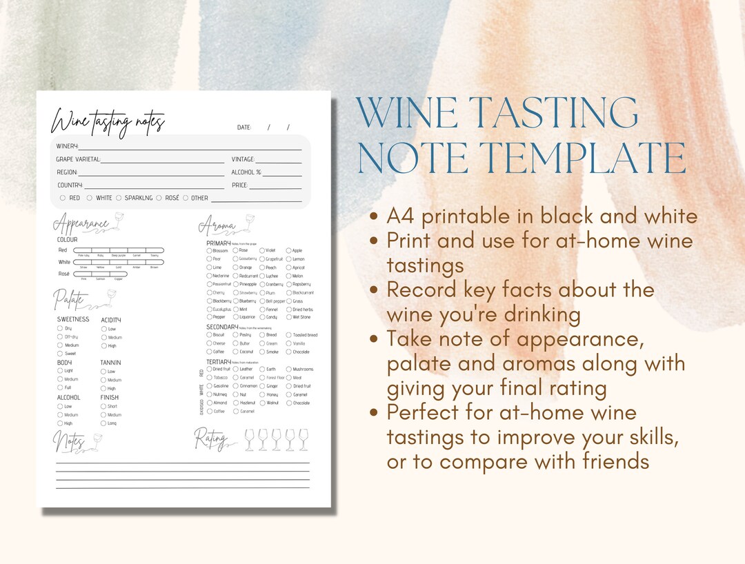 Wine Journal, Wine Tasting Journal, Wine Tracker, Wine Journal, Tasting ...