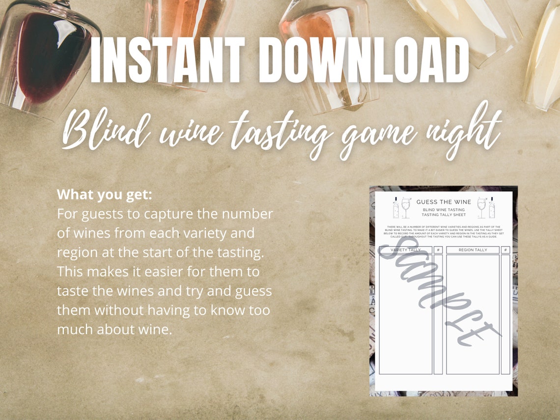 Wine Tasting Kit | Wine Tasting Printable | Blind Wine Tasting Party ...