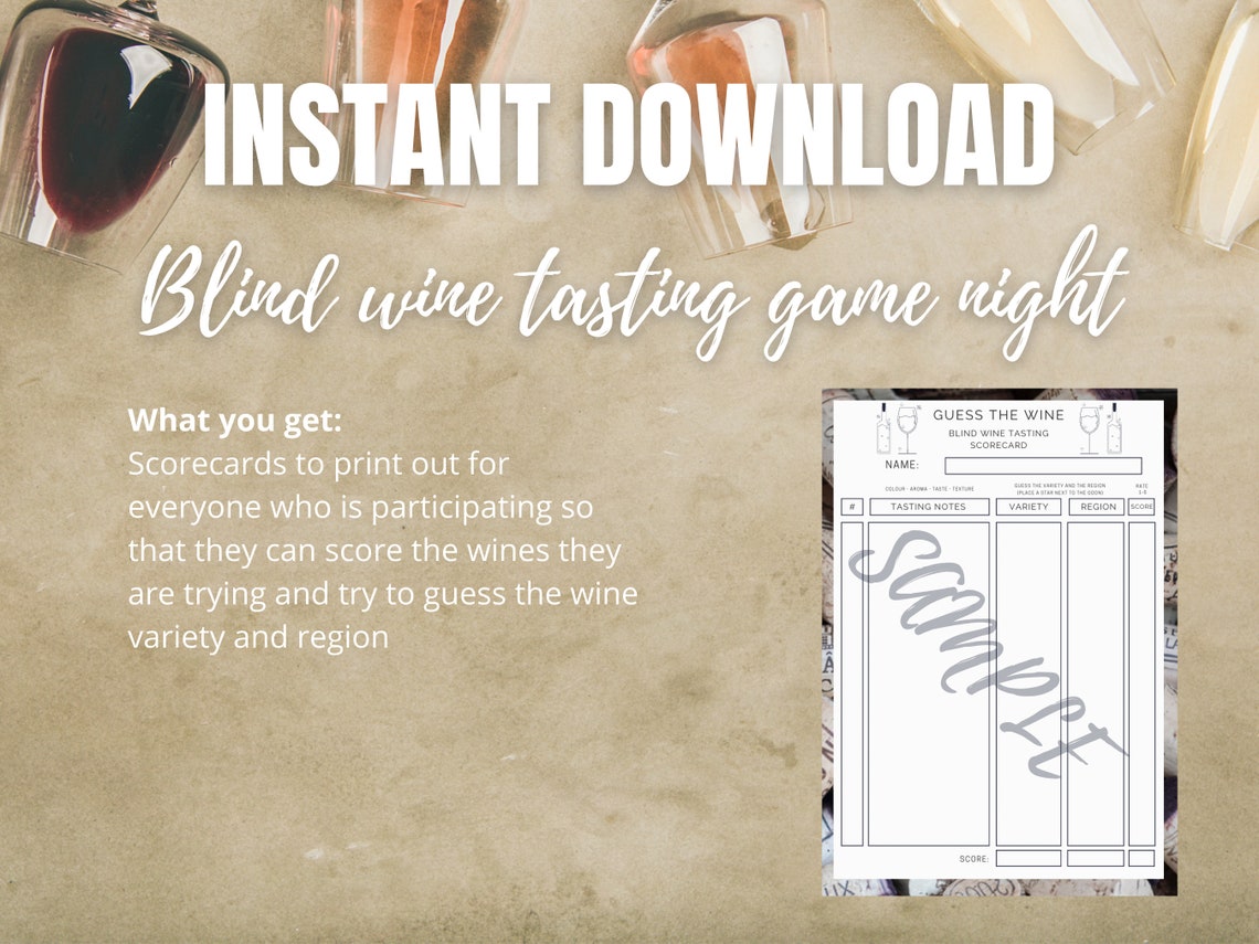 Wine Tasting Kit | Wine Tasting Printable | Blind Wine Tasting Party ...