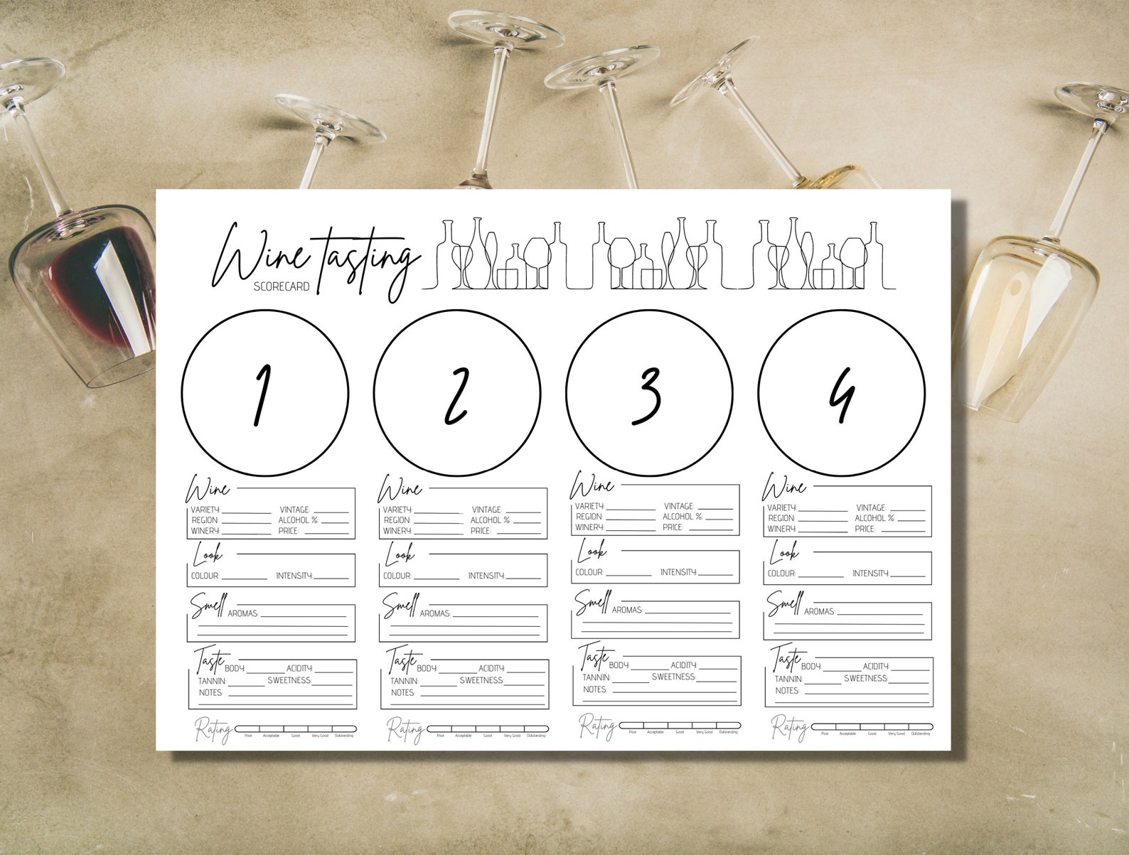 Wine Tasting Scorecard, At-home Wine Tasting, Wine Tasting, Wine ...