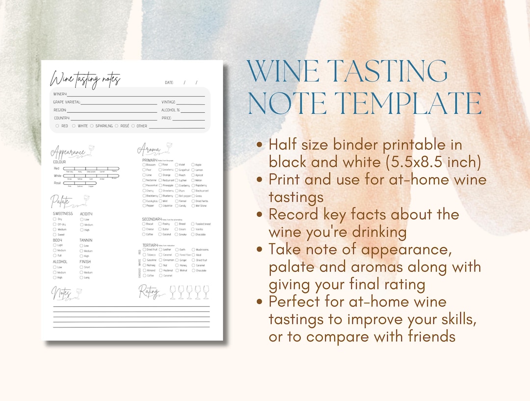 Wine Journal, Wine Tasting Journal, Wine Tracker, Wine Journal, Wine ...