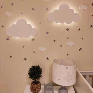 Set of 2 CLOUD WALL LIGHTS - Nursery Lighting - Baby Room Night Light ...
