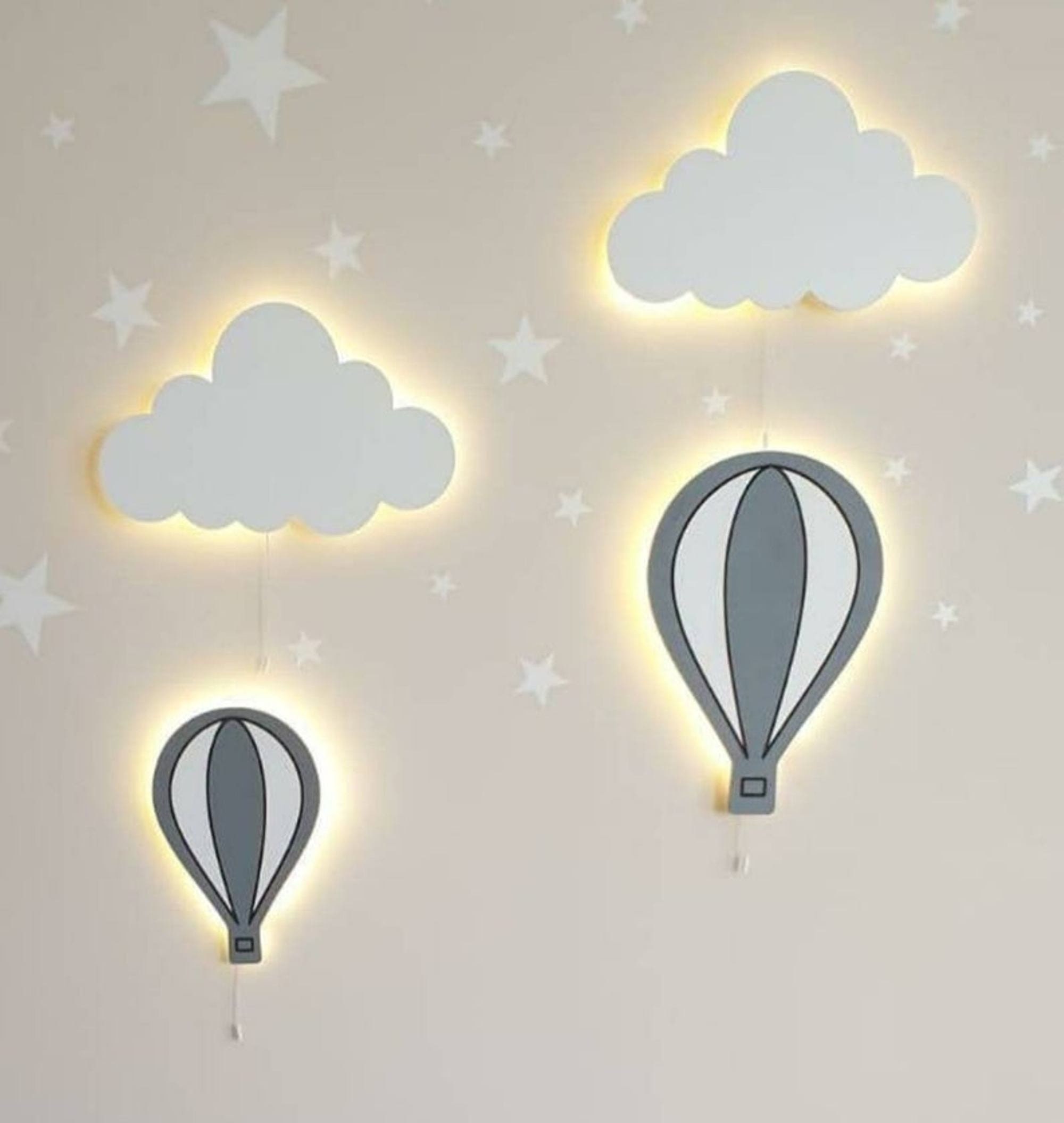 Set of 2 CLOUD WALL LIGHTS Nursery Lighting Baby Room | Etsy