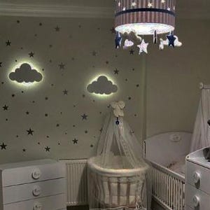 Set of 2 CLOUD WALL LIGHTS - Nursery Lighting - Baby Room Night Light ...