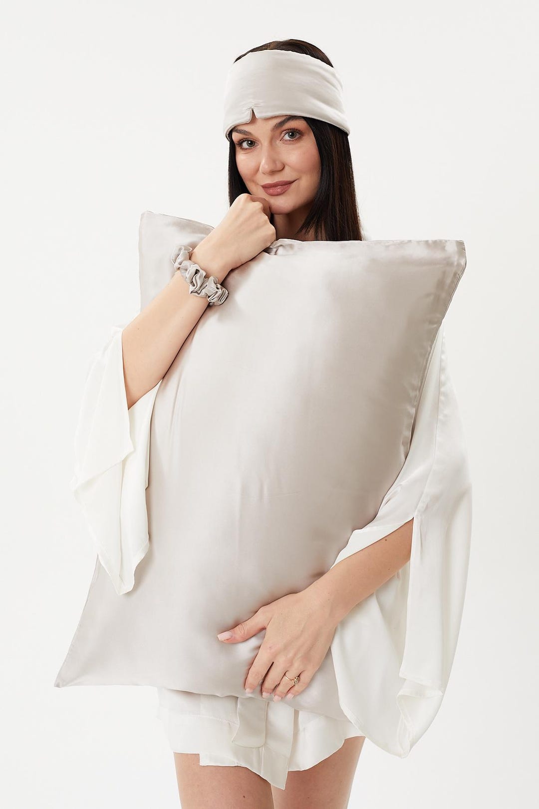 Mulberry Silk Pillowcase Set: Eye Mask & Scrunchie - Anti Aging ...