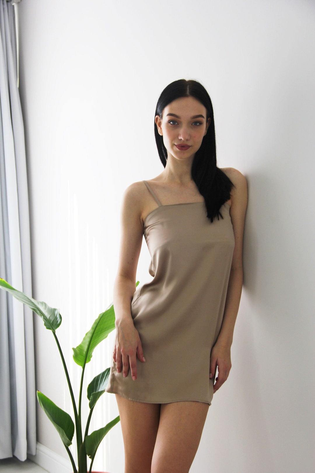 Silk Beige Dress, Classy Dress, Luxury Dress, Personalized Design ...