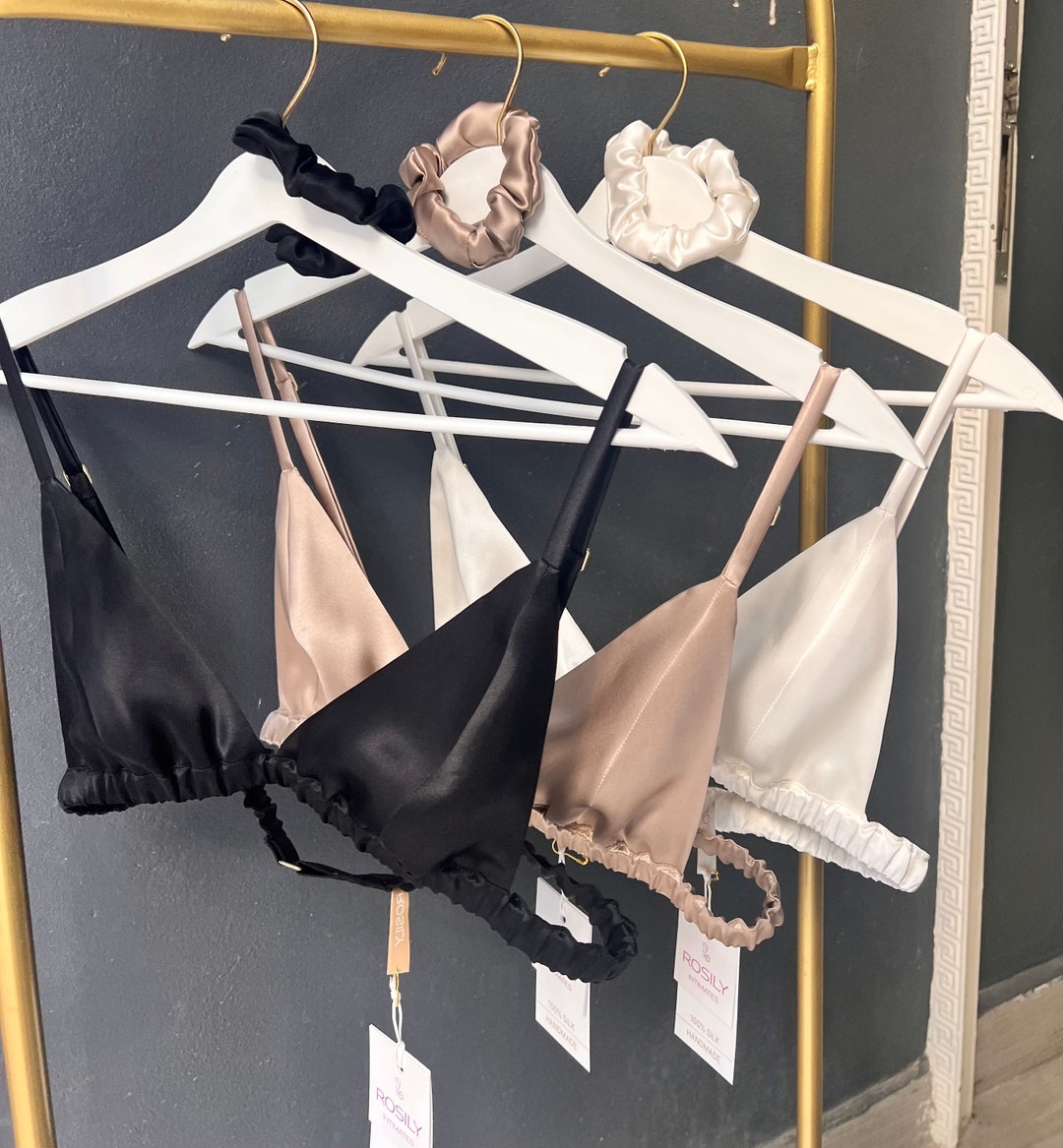 Silk Bralette, 100% Silk Bra, Silk Satin Bra, Intimates Classy Lingerie ...