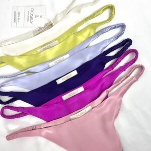 Silk Thong Set, Green Thong, Pink Thong, Lilac Thong, Fuchsia Thong ...