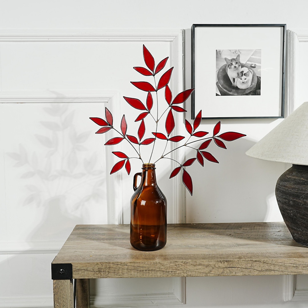 Stained Glass Maple Leaves Table Home Decor,maple Art.gift for Her ...