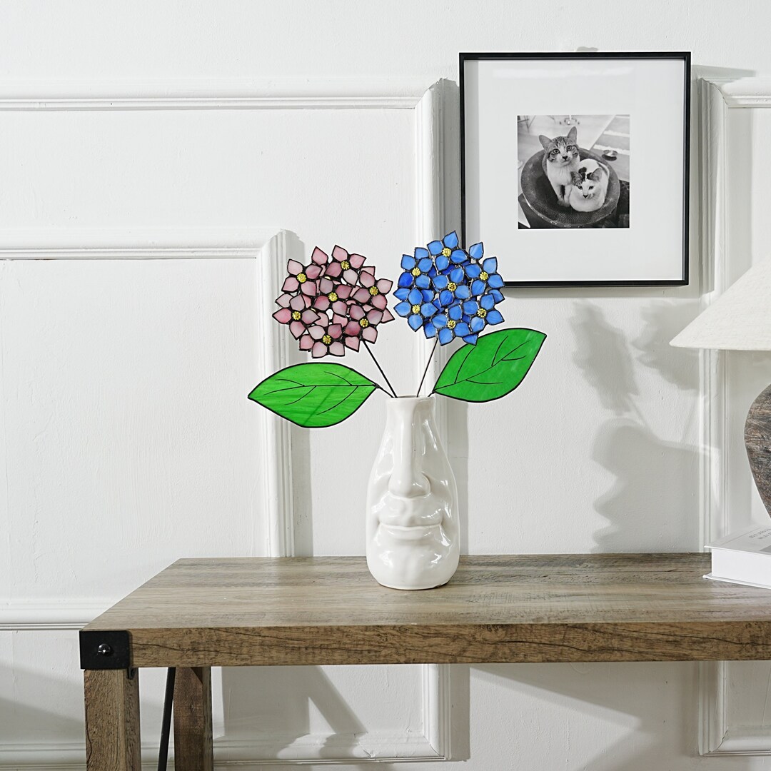 Hydrangea Stained Glass Flowers-gift for Her-home Decor-table Desk ...