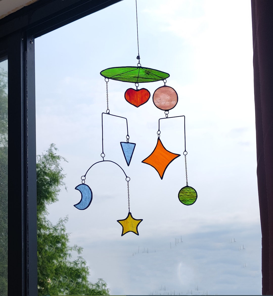 Stained Glass Mobile Hanging Suncatcher-inspired Home Decor-colorful ...