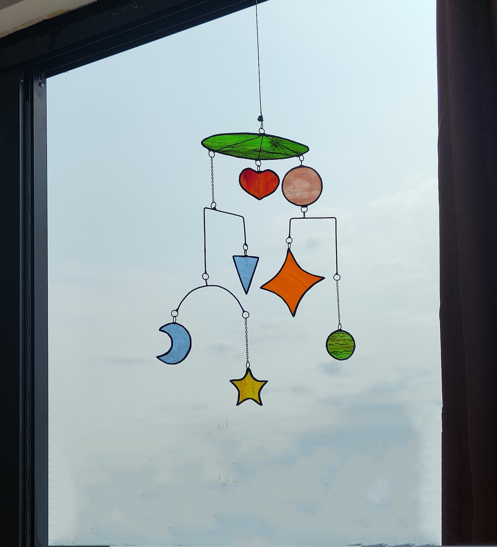 Stained Glass Mobile Suncatcher: Geometric Boho Home Decor - Etsy