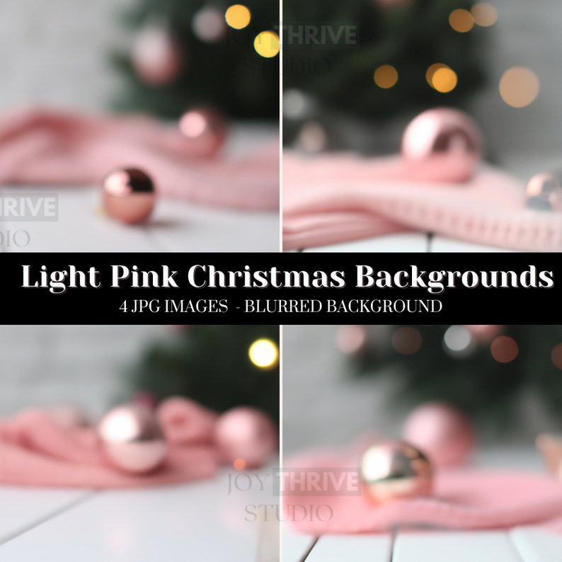 Light Pink Christmas Digital Backdrop, Festive Stock Photo, Minimalist ...