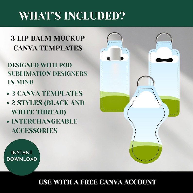 Chapstick Holder Keychain Sublimation Mockup, Neoprene Lip Balm Holder ...