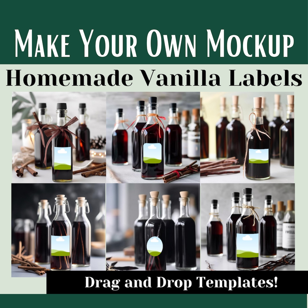 Homemade Vanilla Label Templates, Sell Your Labels, DIY Label Mockup ...