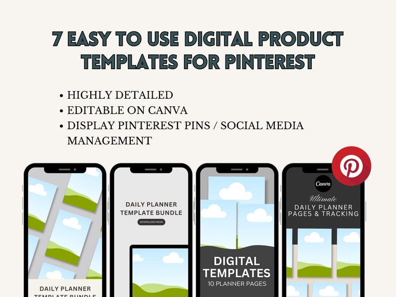 Pinterest Pin Mockups for Selling Digital Products, Product Pin Mockup ...