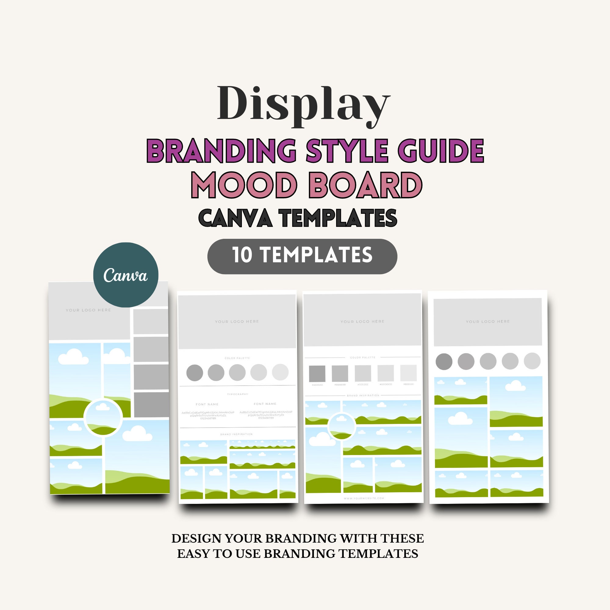 Branding Style Guide for Moodboard Template, Vision Board Kit, Canva ...