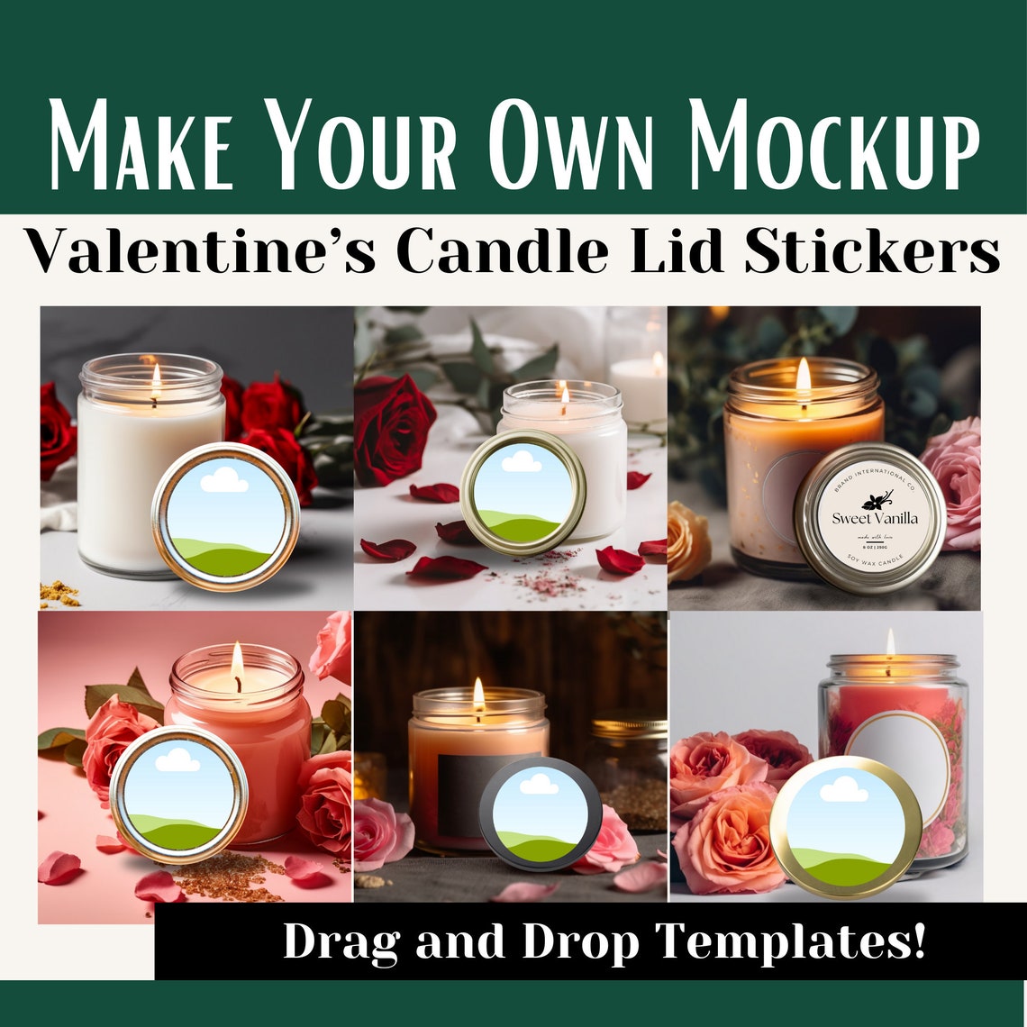 Mother's Day Candle Lid Mockup Canva Candle Jar Lid Sticker Mock up ...