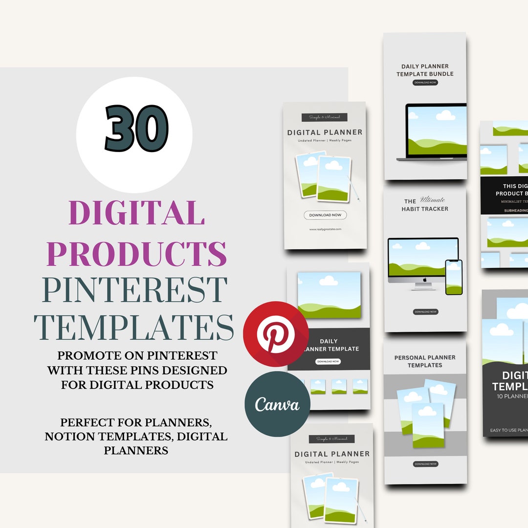 Pinterest Pin Mockups for Selling Digital Products, Product Pin Mockup ...