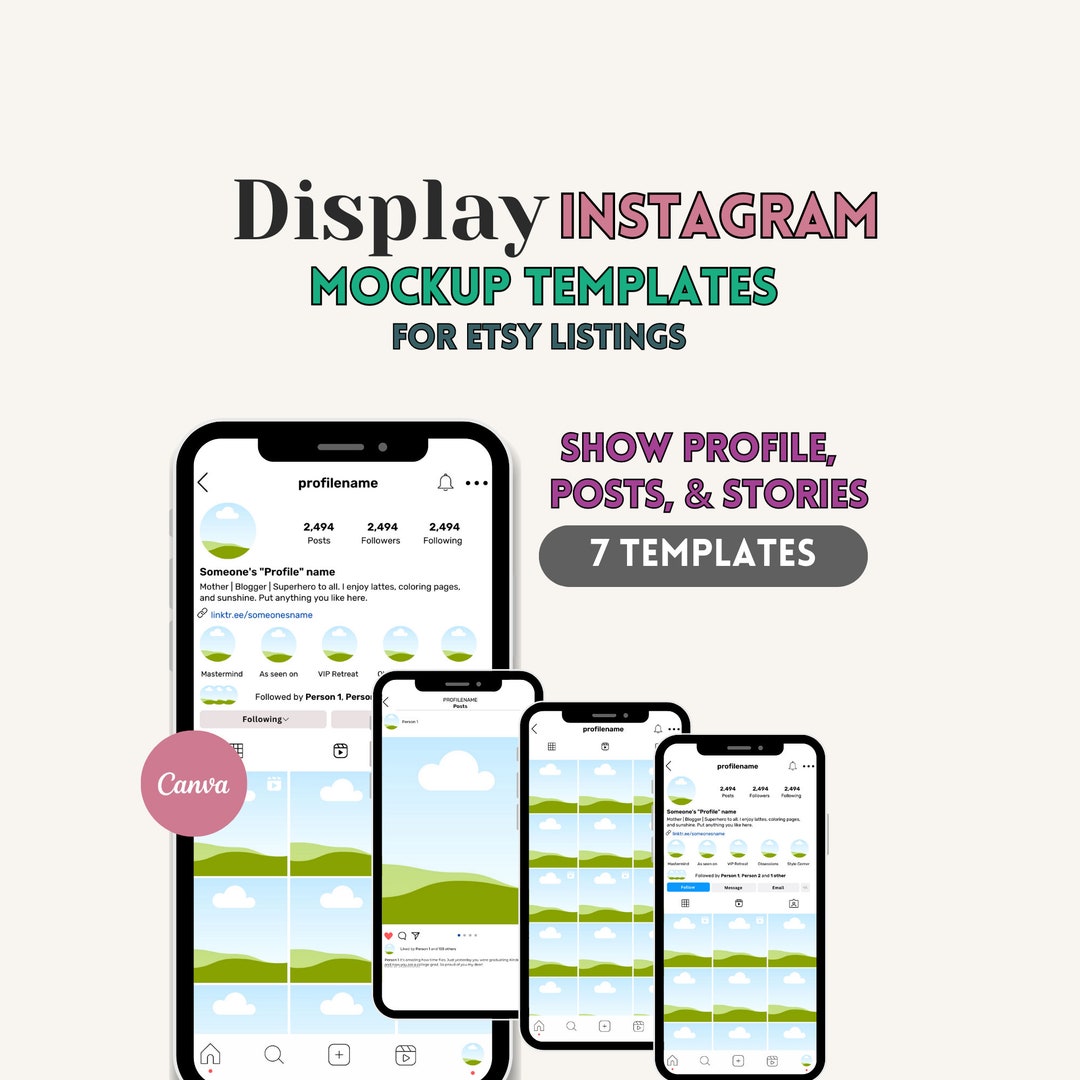 Instagram Profile Mockup | IG Feed Planner | Social Media Planner ...