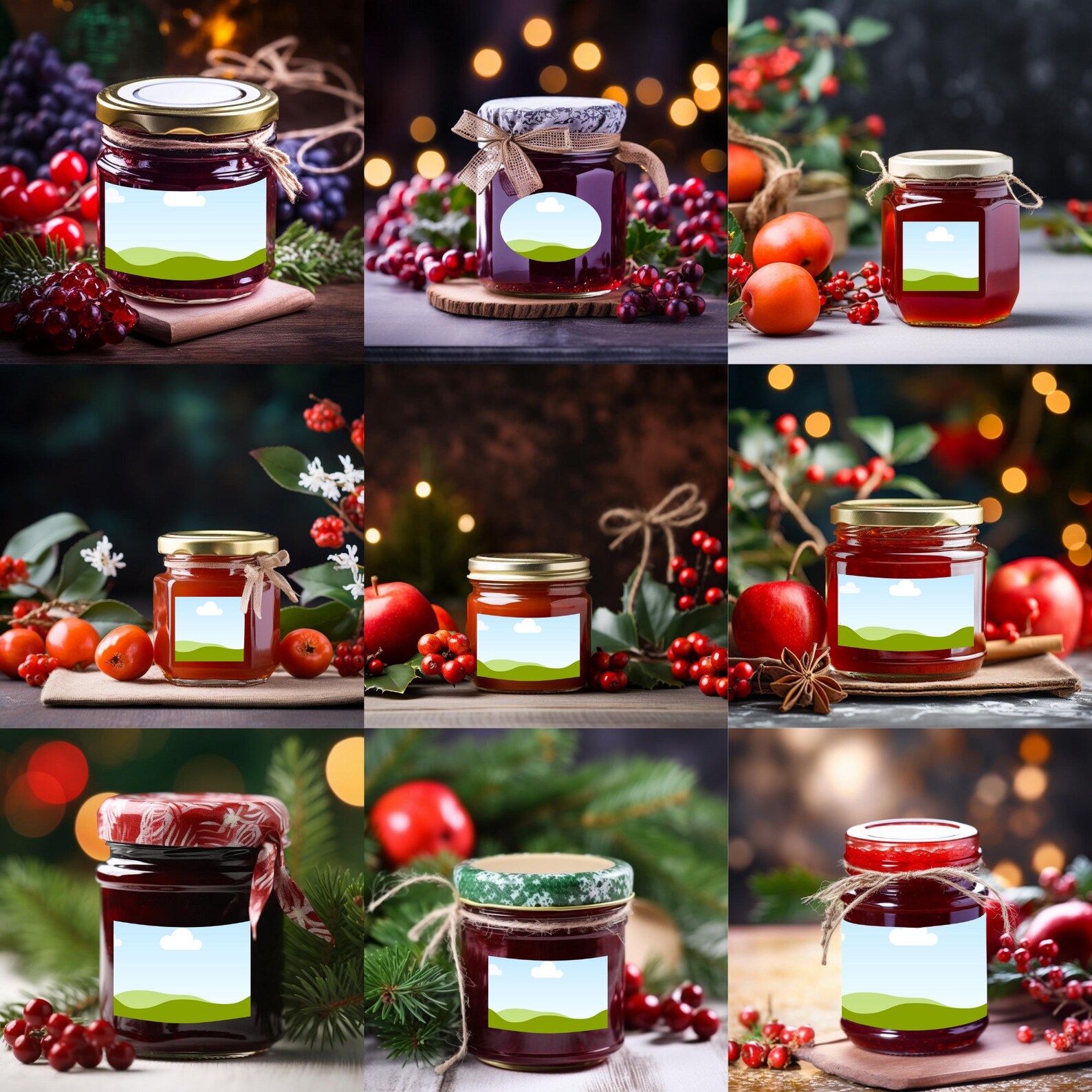 Jar Label Mockup Jam Stickers Mock up Jar Labels Customizable Holiday ...