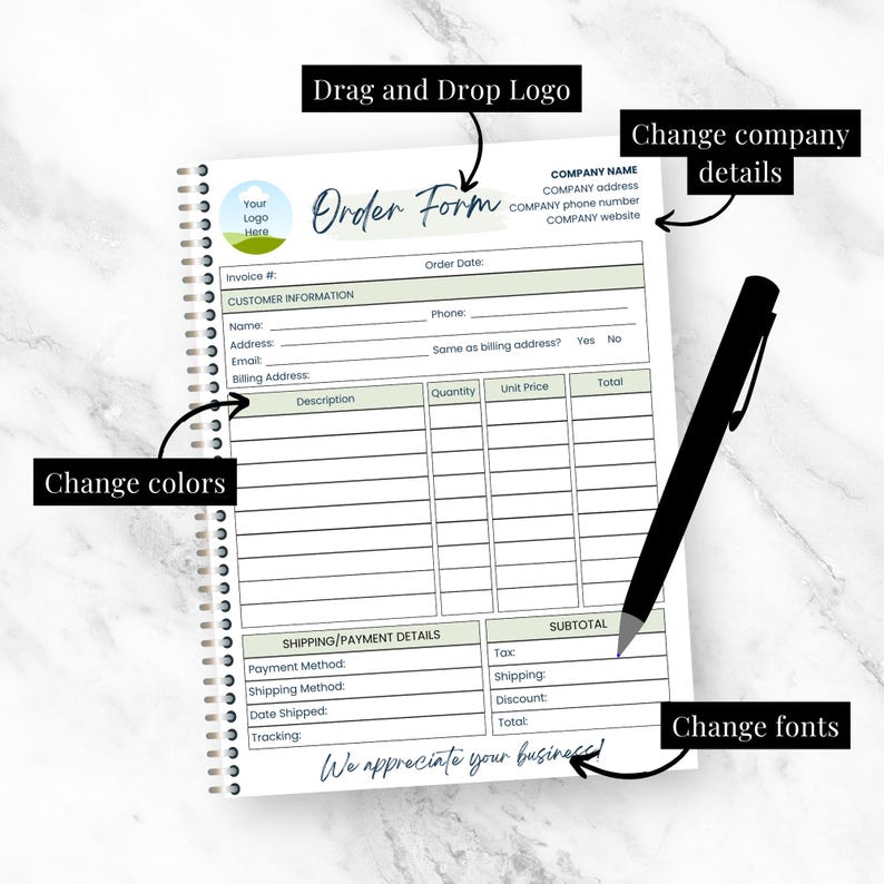 Fillable Order Form Template | Purchase Order Form Invoice Template ...