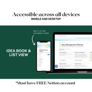 Simple Notion Template for Idea Management, Notion Life Planner ...