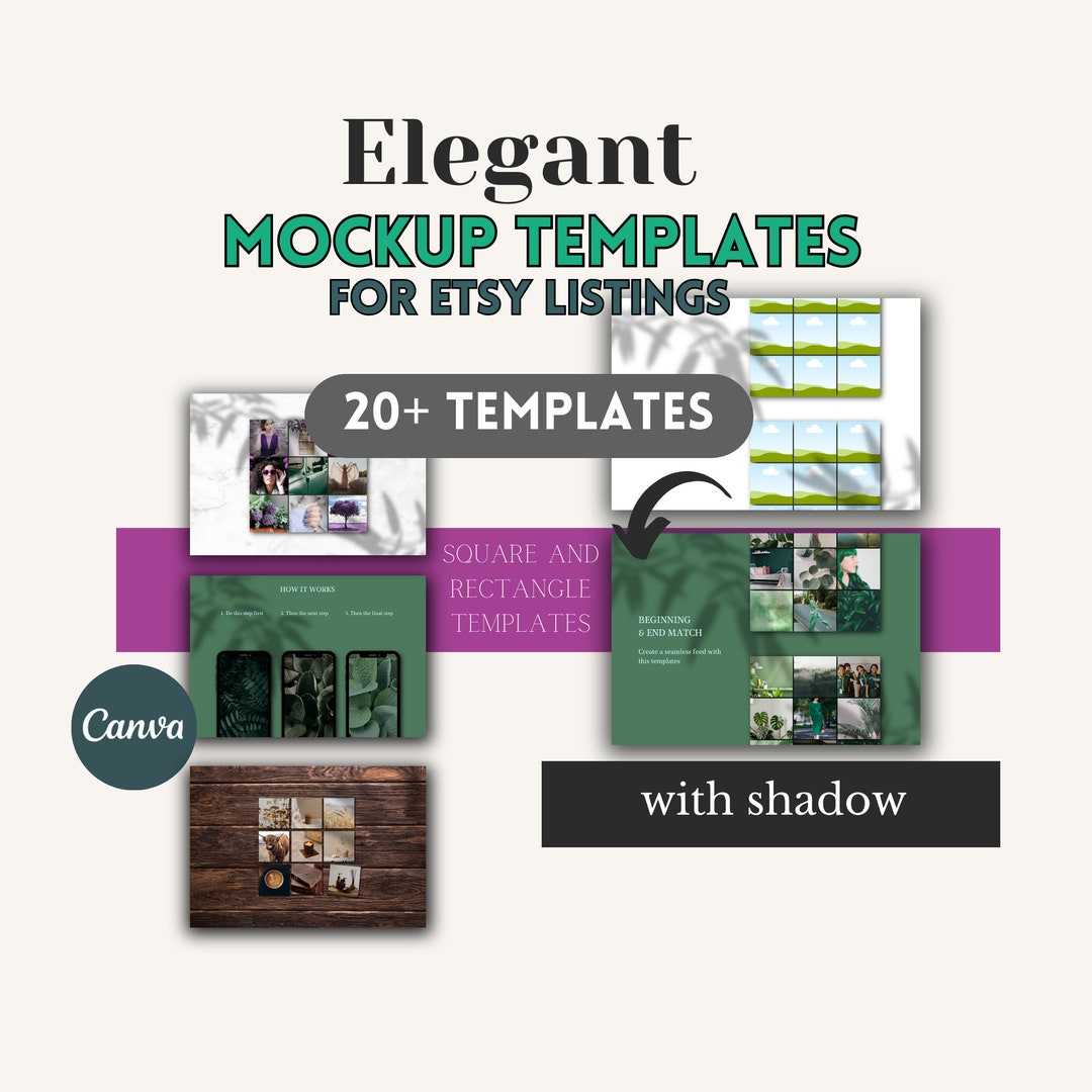 Editable Listing Templates With Shadow Overlay Etsy Customizable Post ...