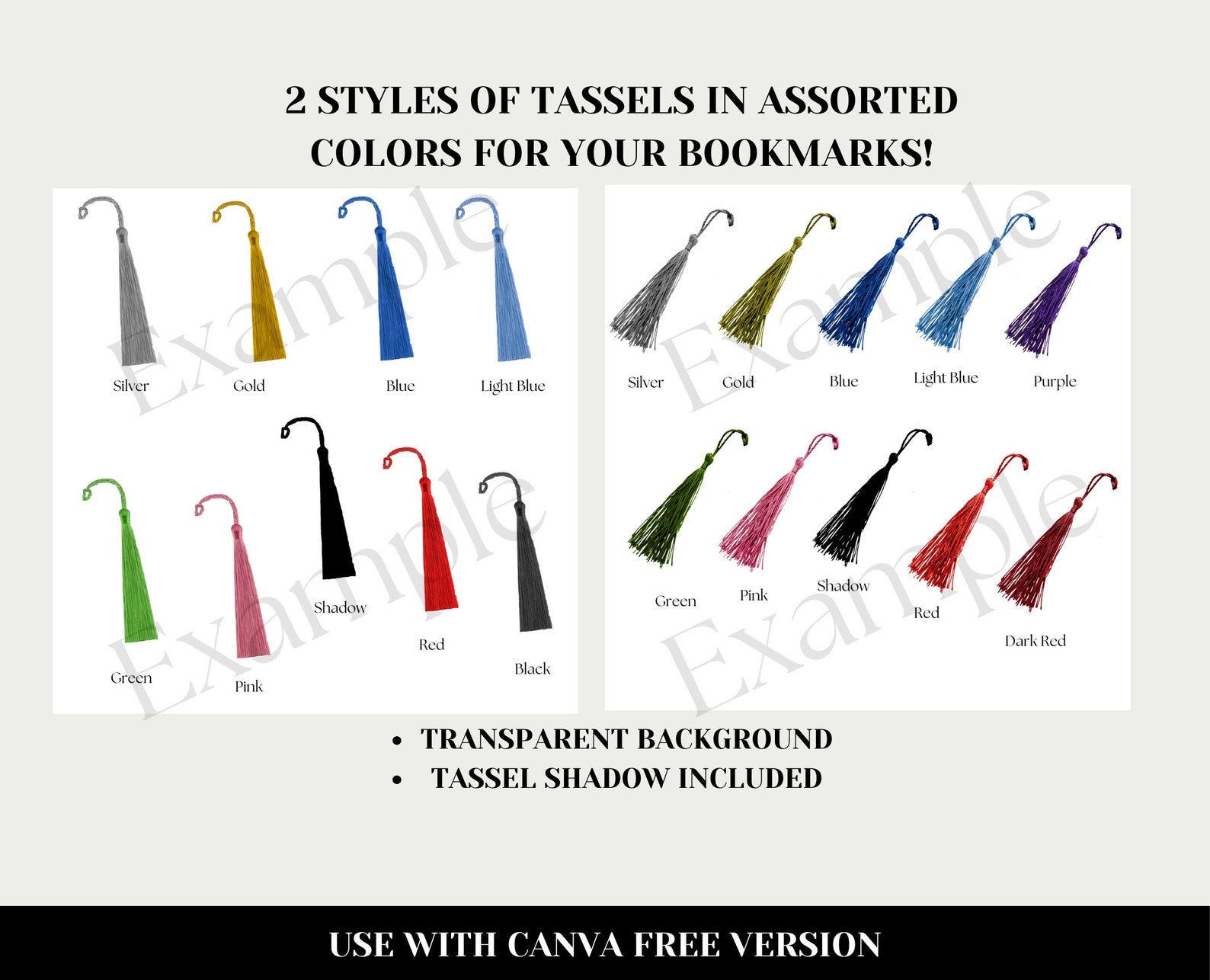 Printable Bookmark Mockup Set With Tassels | Etsy Listing for Bookmark ...