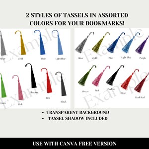 Printable Bookmark Mockup Set With Tassels | Etsy Listing for Bookmark ...