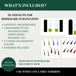 Printable Bookmark Mockup Set With Tassels | Etsy Listing for Bookmark ...