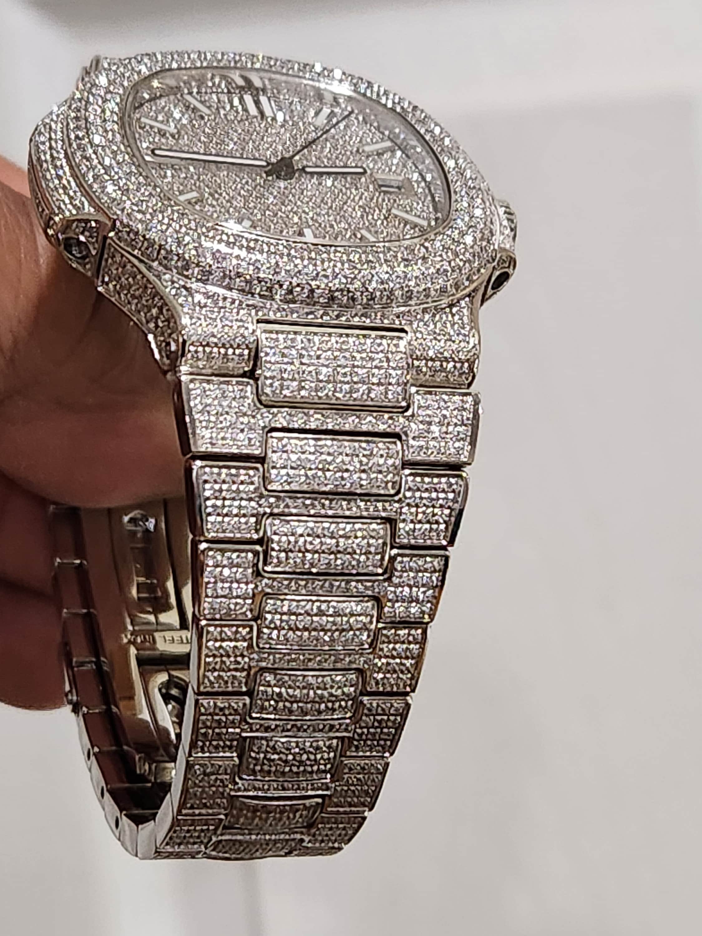 Luxury Men 40MM AAAAAA CZ Stainless Steal Watch Hip Hop - Etsy