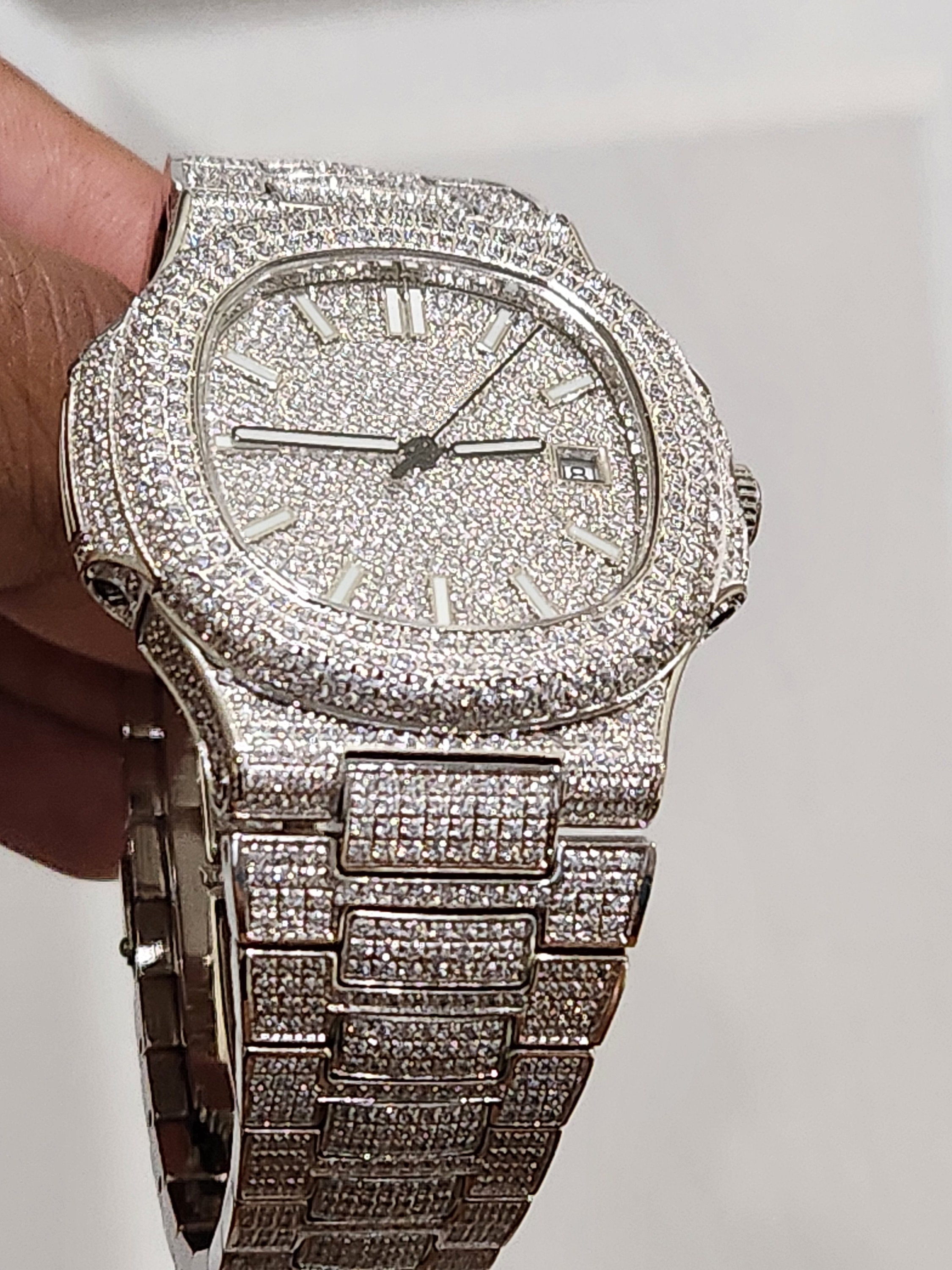 Luxury Men 40MM AAAAAA CZ Stainless Steal Watch Hip Hop - Etsy