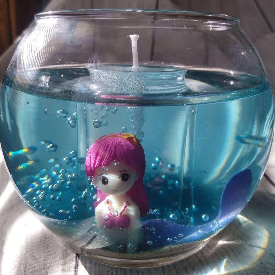 Mermaid's Lagoon Mermaid Candle, Gel Wax Candle, Reusable Candle, Home ...