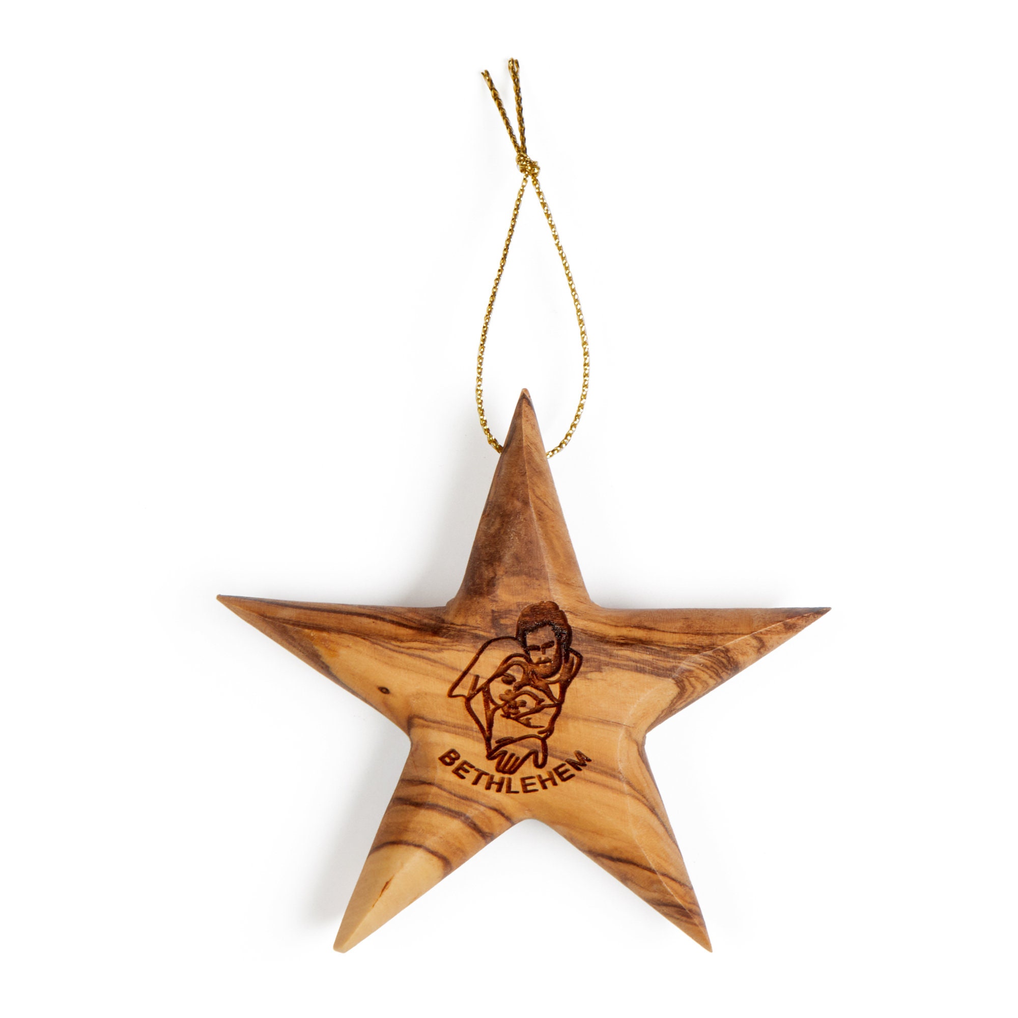 Bethlehem Star Decoration Hand Carved From Olive Wood IN the Holy Land ...