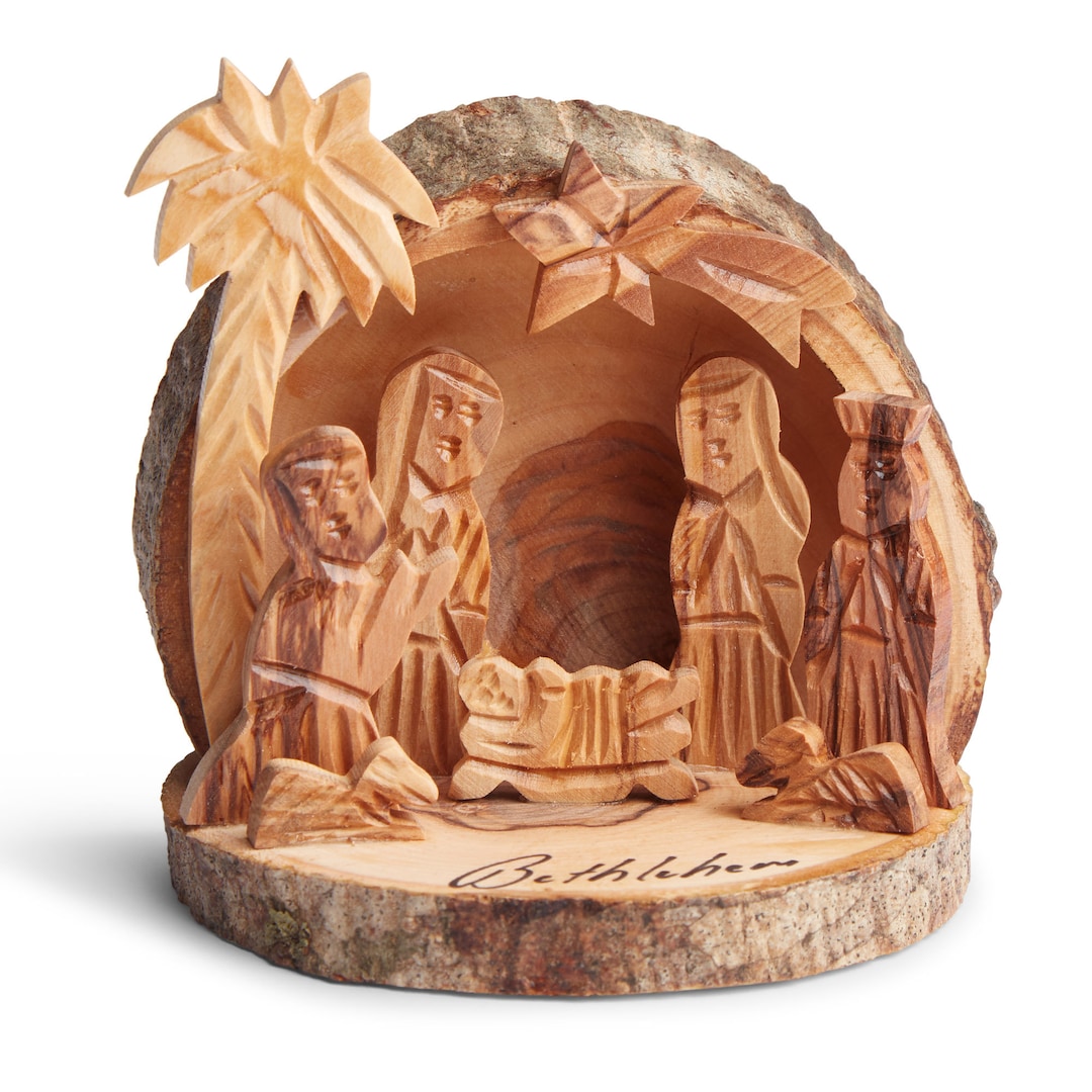 Bethlehem Olive Wood Nativity Scene Hand Made in Bethlehem OWO 091 - Etsy