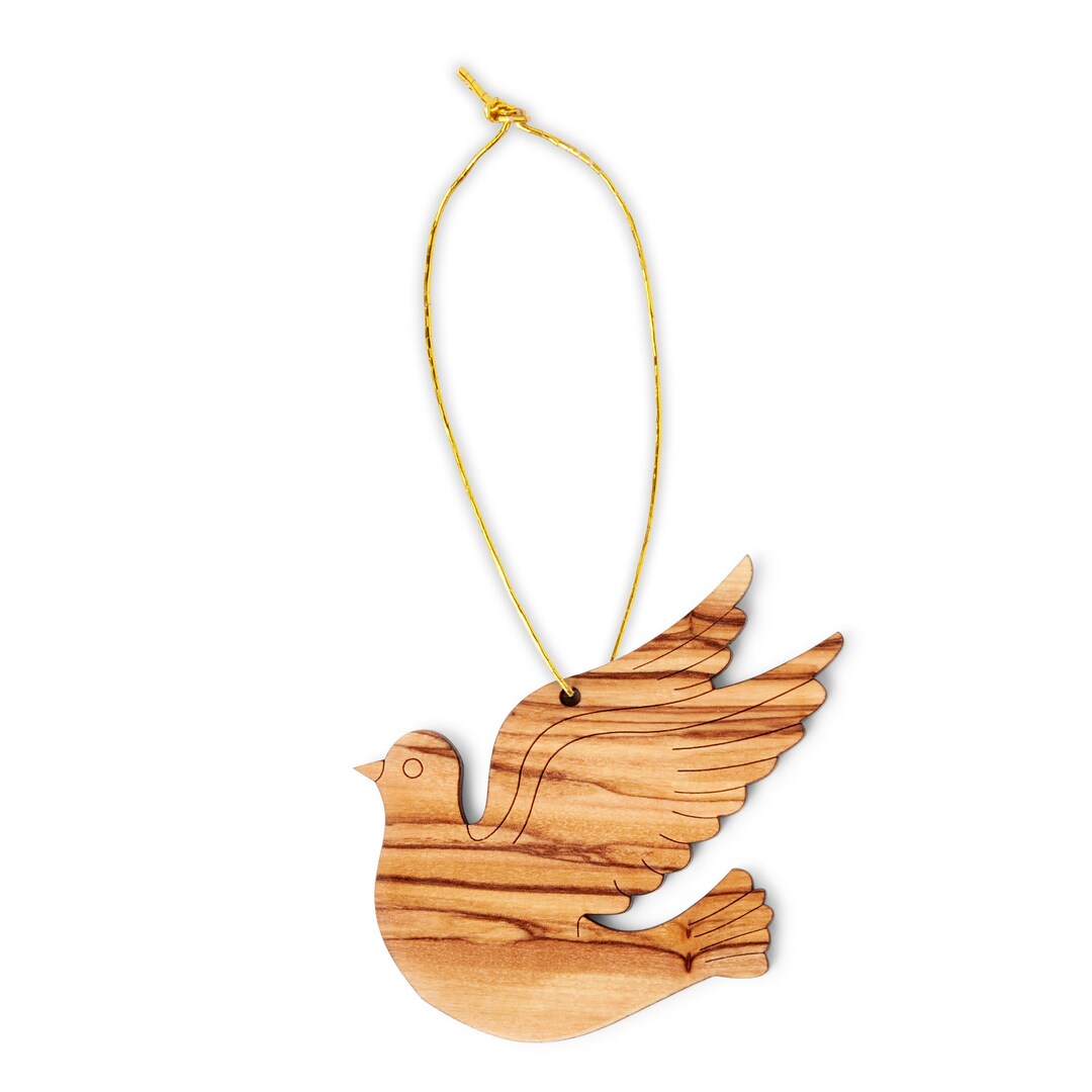 Dove Olive Wood Christmas Tree Decoration Made in the Holy Land ...