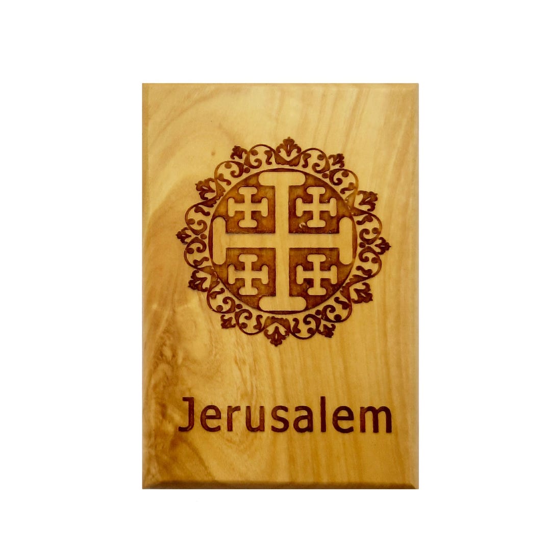 Jersusalem Cross Rectangular Hand Crafted Olive Wood Fridge Magnet - Etsy