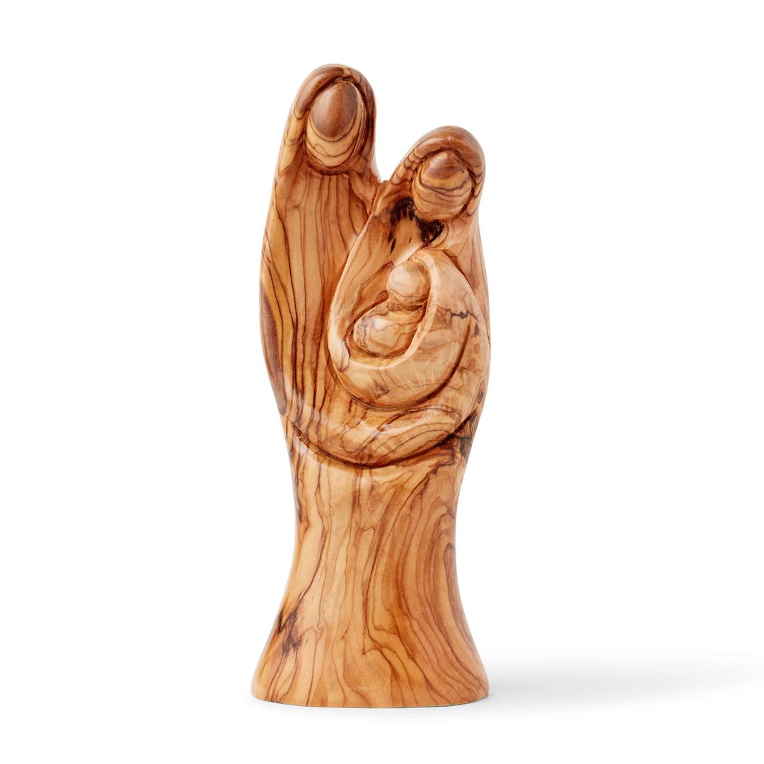 Faceless Holy Family Statue Large Handmade Out of Olive Wood in the ...