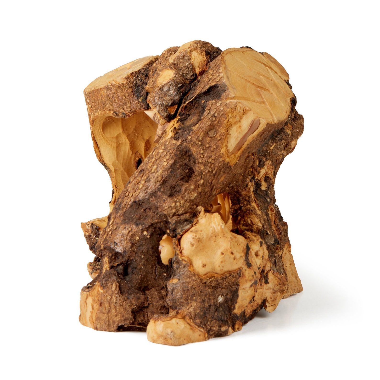 Hand Carved Olive Wood Cave Nativity Scene Made in Bethlehem - Etsy