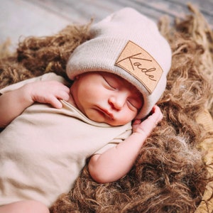 Custom Baby Beanie | Gender-neutral Baby Hat With Name Patch | Toddler ...