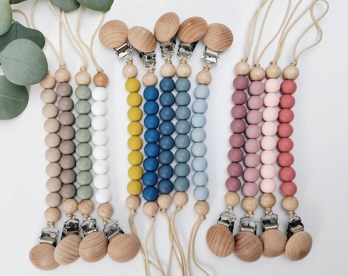 Silicone Pacifier Chain, Pacifier Clip, Boho Pacifier Clip, Baby Shower ...