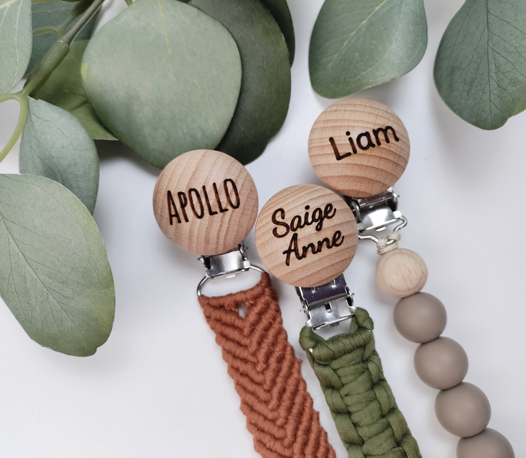 Personalized Pacifier Clip / Silicone Pacifier Clip / Muslin Paci Clip ...