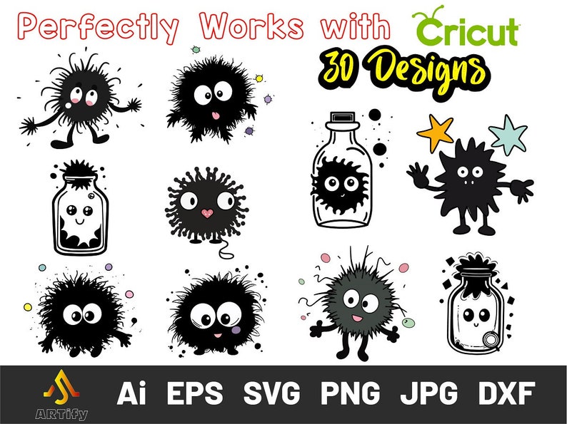 Soot Sprite Svg Bundle Soot Balls Sprites Candy Svg Anime - Etsy
