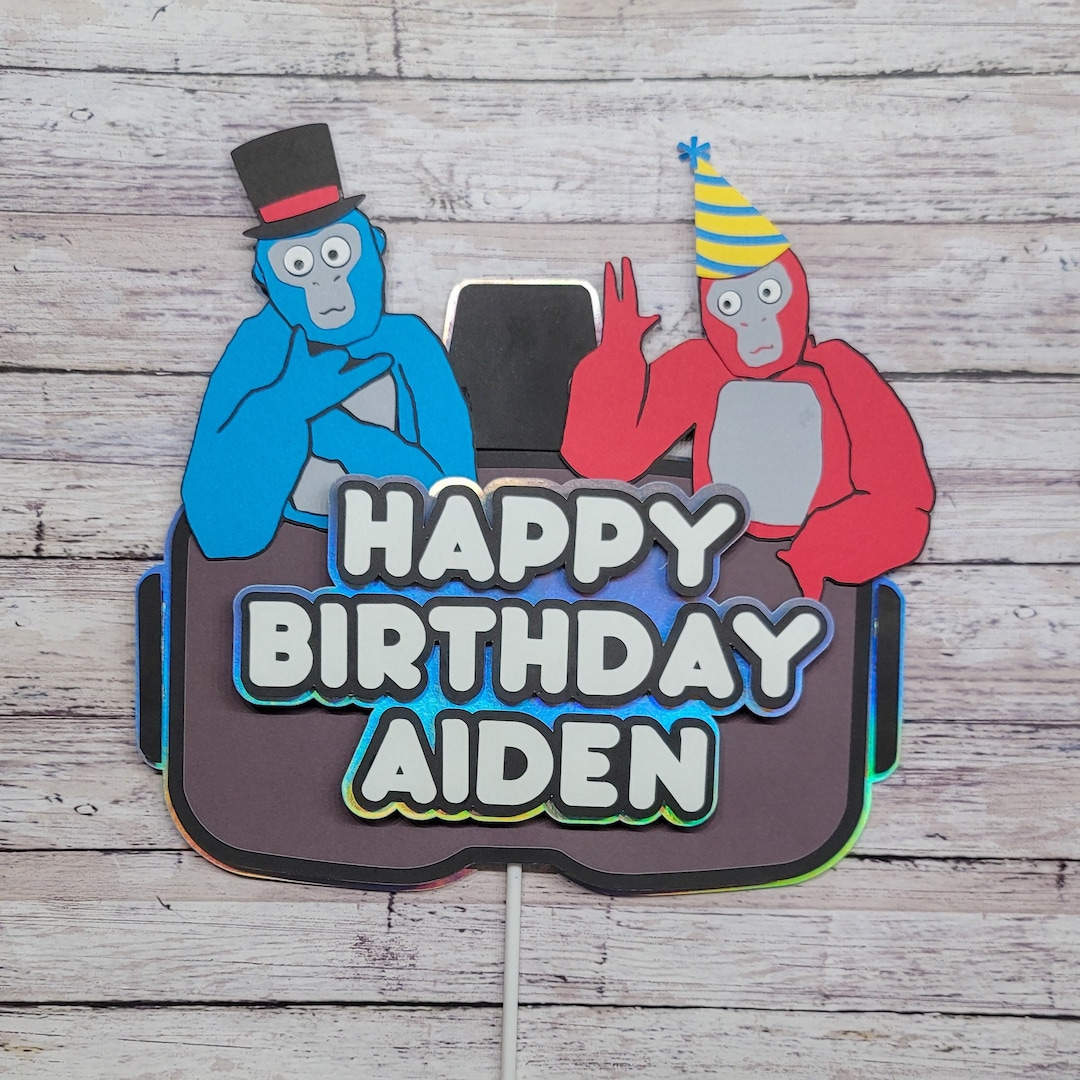Gorilla Monkey Tag VR Game Cake Topper for Birthday Party - Etsy