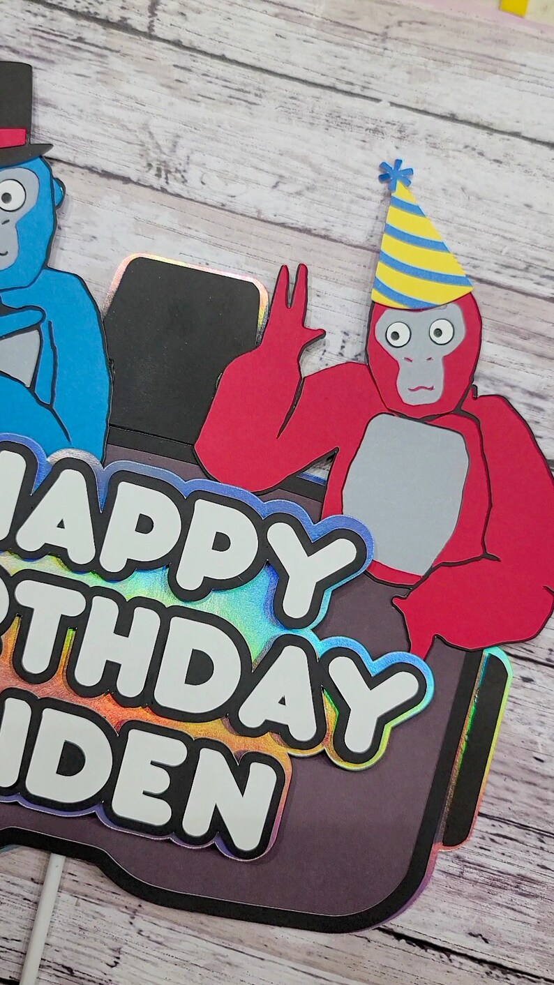Gorilla Monkey Tag VR Game Cake Topper for Birthday Party - Etsy