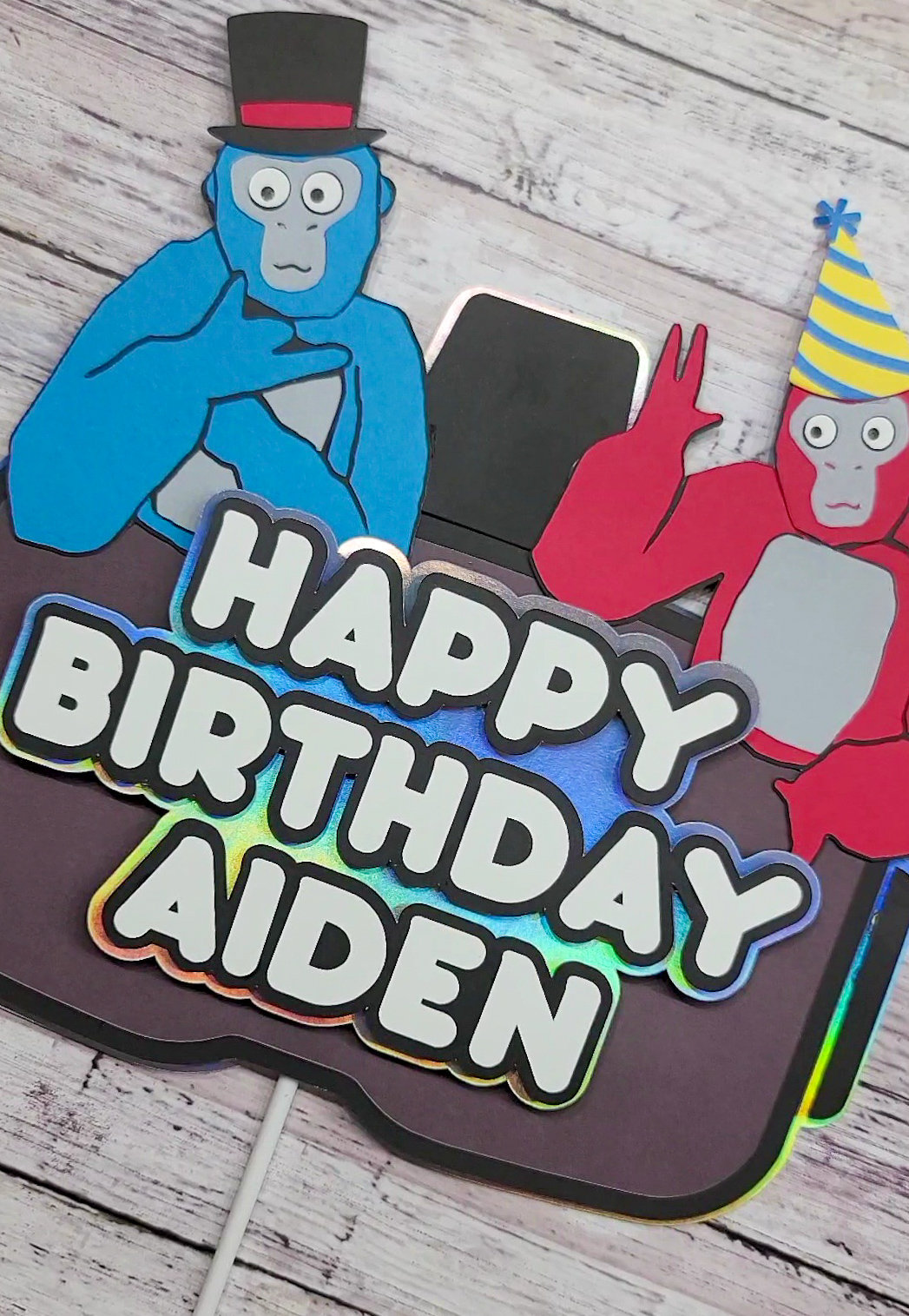 Gorilla Monkey Tag VR Game Cake Topper for Birthday Party - Etsy