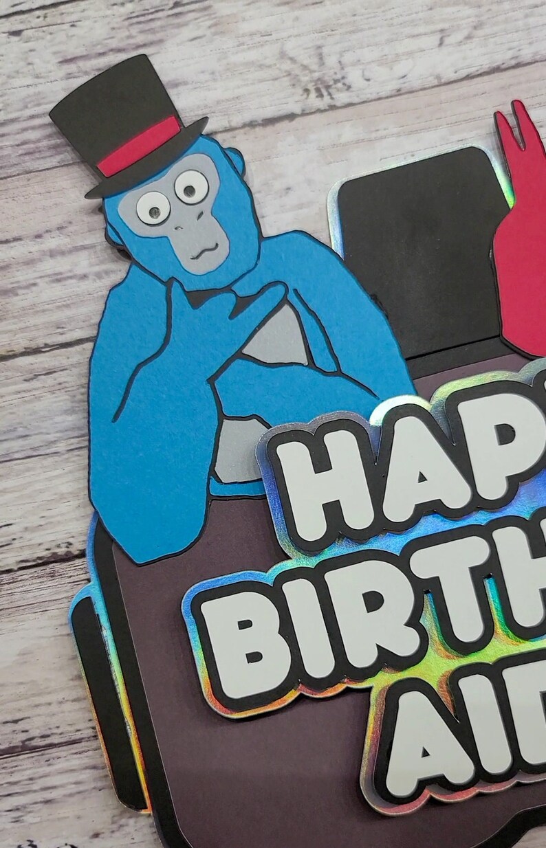 Gorilla Monkey Tag VR Game Cake Topper for Birthday Party - Etsy